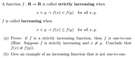 Solved A function f: R rightarrow R is called strictly | Chegg.com