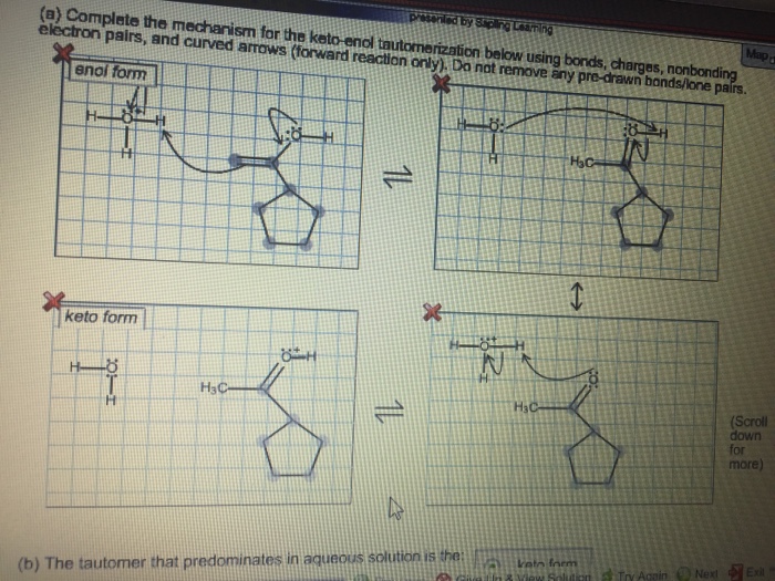Solved Complete the mechanism for the keto-enol | Chegg.com