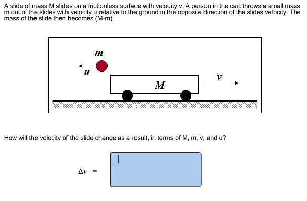 Solved A slide of mass M slides on a frictionless surface | Chegg.com