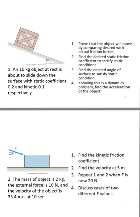 Solved An 10 Kg Object At Rest Is About To Slide Down The
