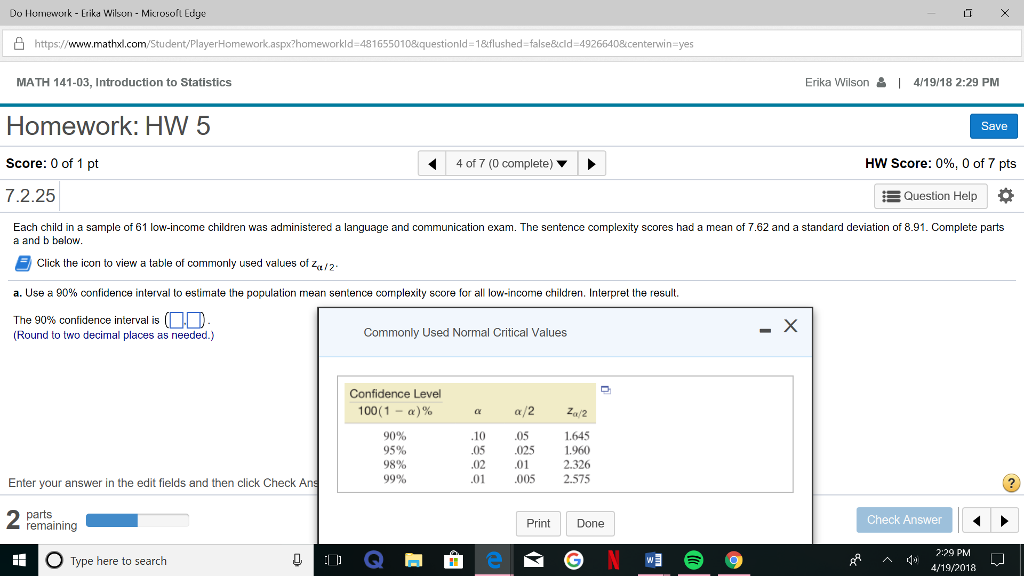 Solved Do Homework - Erika Wilson - Microsoft Edge - SX 6 | Chegg.com