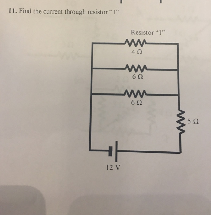 Solved Find the current through resistor "1". | Chegg.com