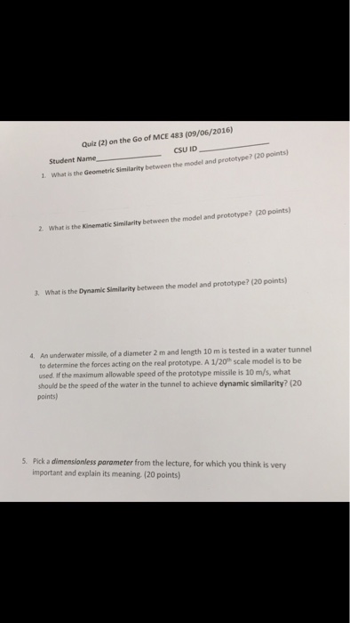 Solved What is the Geometric Similarity between the model | Chegg.com