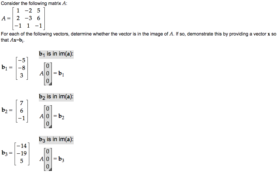 Solved Consider the following matrix A A2-3 6 For each of | Chegg.com