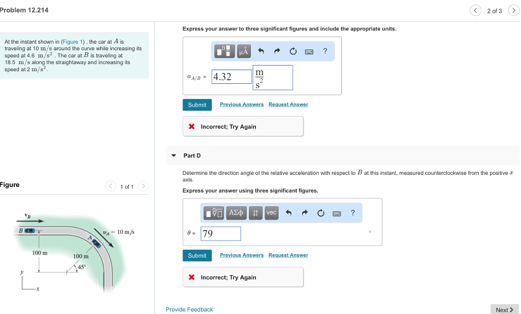 Solved At the instant shown in (Figure 1) , the car at A is | Chegg.com