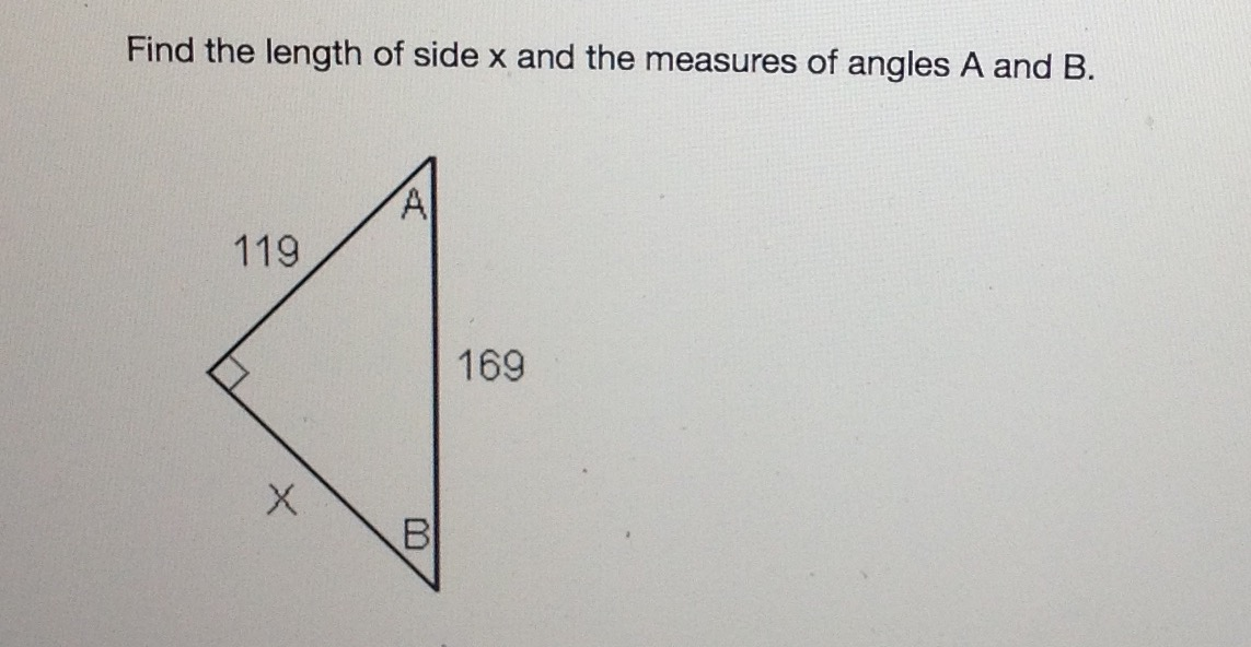 Solved Find the length of side x and the measures of angles | Chegg.com