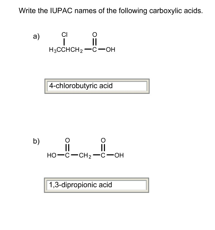 Write the IUPAC names of the following carboxylic | Chegg.com