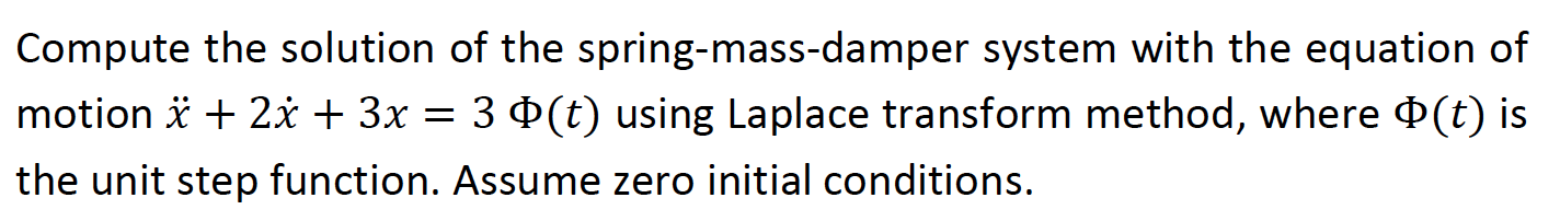 Solved Compute the solution of the spring-mass-damper system | Chegg.com
