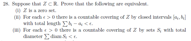 Suppose that Z Subset R. Prove that the following are | Chegg.com