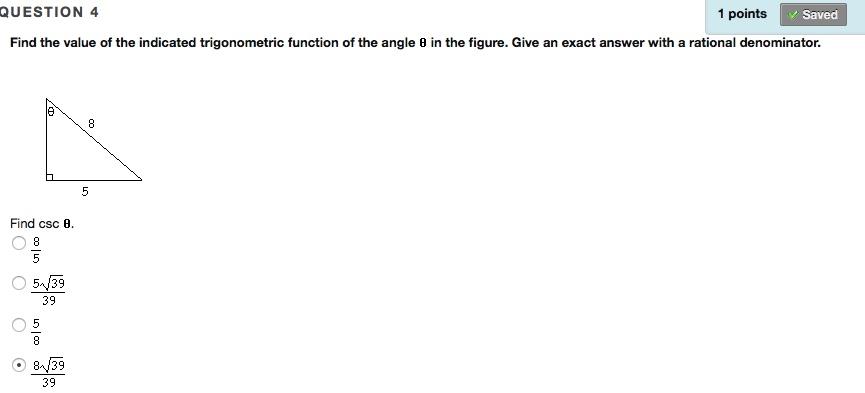 Solved Find the value of the indicated trigonometric | Chegg.com