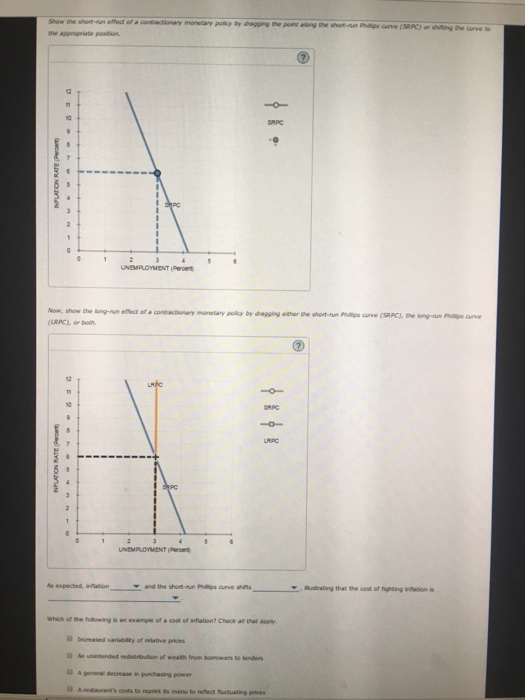 4. The Costs of Inflation and of combating inflation | Chegg.com