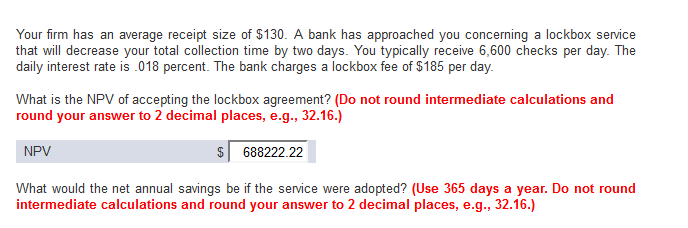 Solved Your firm has an average receipt size of $130. A bank | Chegg.com