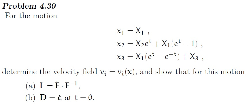 Solved Problem 4.39 For the motion determine the velocity | Chegg.com