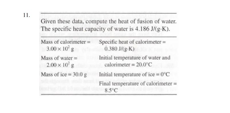 Solved Given these data, compute the heat of fusion of water | Chegg.com