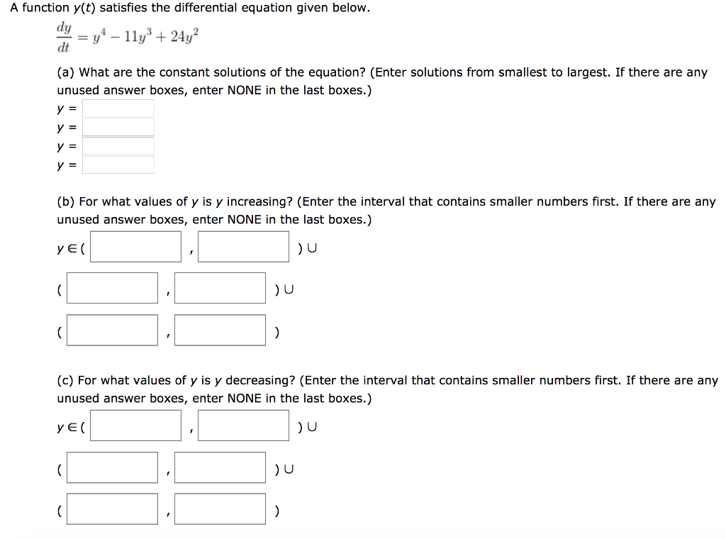 Solved A function y(t) satisfies the differential equation | Chegg.com