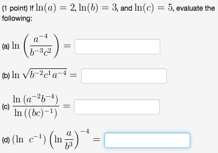 Solved (1 point) Using laws of logarithms, write the | Chegg.com