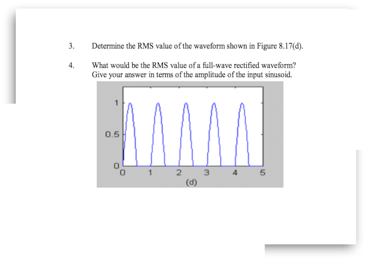 Solved Determine the RMS value of the waveform What would | Chegg.com