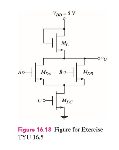 Solved Consider the NMOS logic circuit in figure 16.18. | Chegg.com