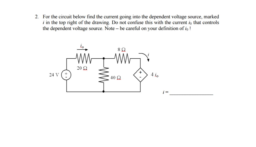 Solved For the circuit below find the current going into the | Chegg.com