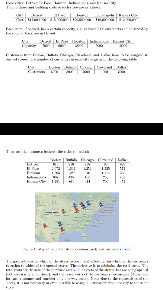 Problem 2B: The Capacitated Facility Location Problem | Chegg.com