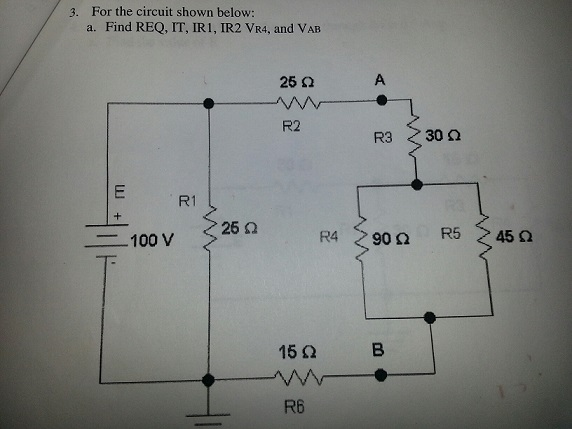 Solved For the circuit shown below: Find REQ, IT, IR1, IR2 | Chegg.com