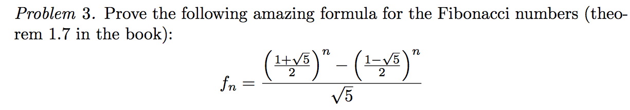 Solved Prove the following amazing formula for the Fibonacci | Chegg.com