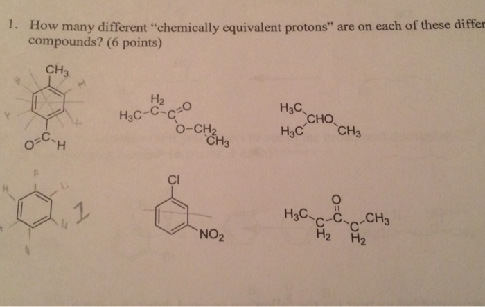 Solved How many different “chemically equivalent protons" | Chegg.com