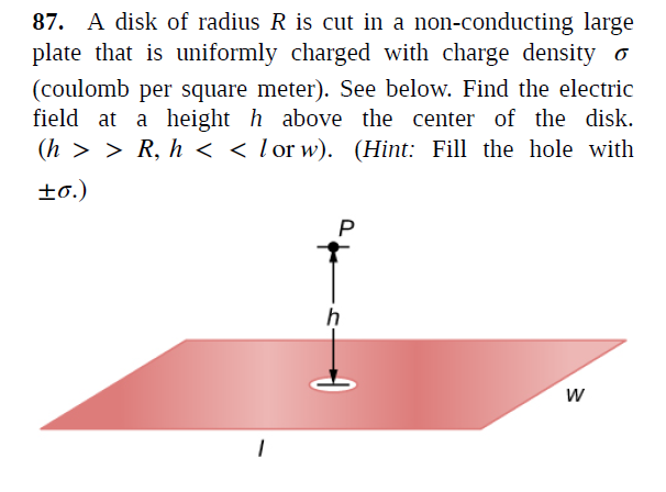 Solved 87. A disk of radius R is cut in a non-conducting | Chegg.com