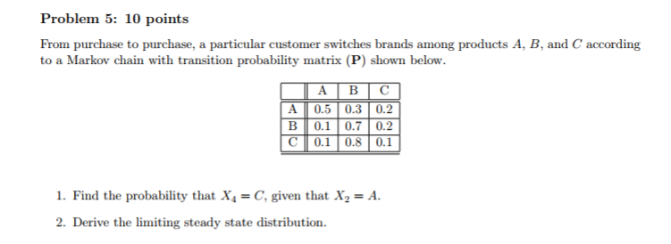 Solved Problem 5: 10 points From purchase to purchase, a | Chegg.com