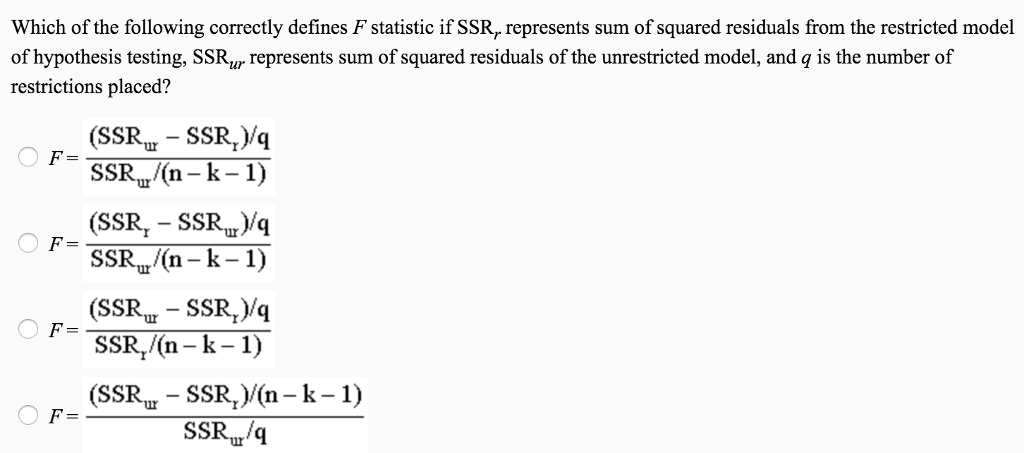 Solved In A Multiple Regression Model The Ols Estimator Is