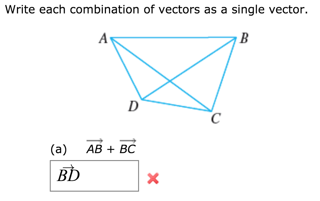 Solved Write each combination of vectors as a single vector. | Chegg.com