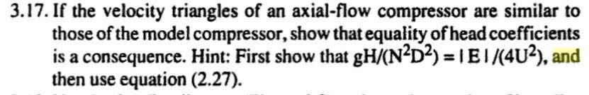 3.17. If the velocity triangles of an axial-flow | Chegg.com