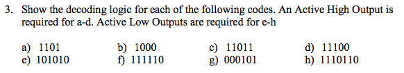 Solved Show The Decoding Logic For Each Of The Following 