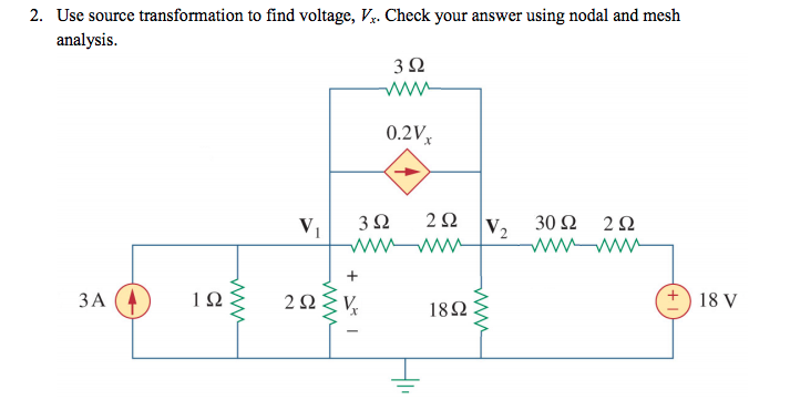 Solved Use source transformation to find voltage Vx, Check | Chegg.com