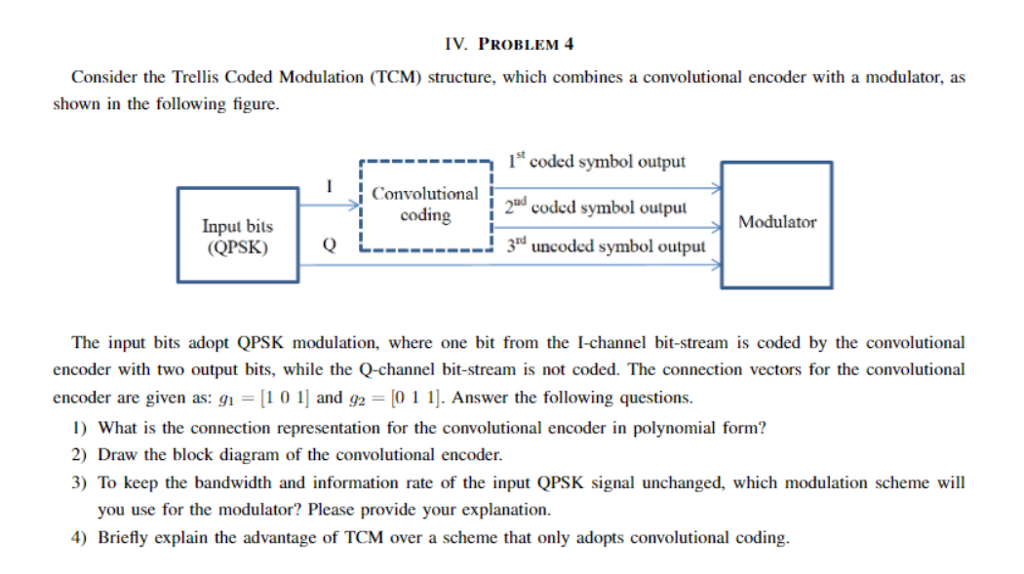 Iv Problem 4 Consider The Trellis Coded Modulation