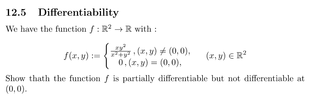 Solved 12.5 Differentiability We have the function f R2with | Chegg.com