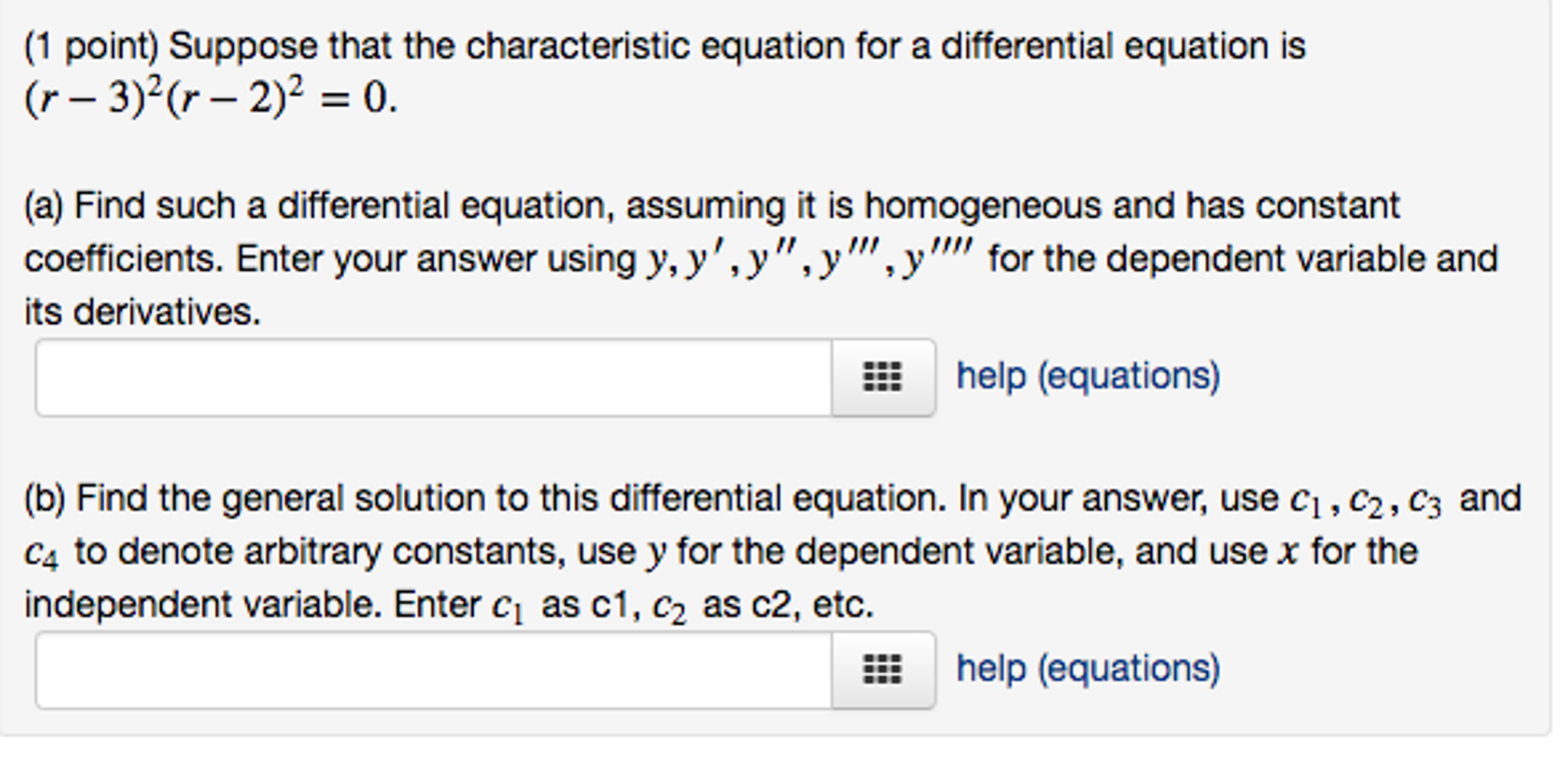 Solved 7. Suppose that the characteristic equation for | Chegg.com