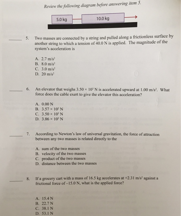 Solved Two masses are connected by a string and pulled along | Chegg.com
