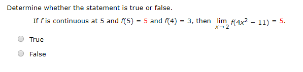 Solved Determine whether the statement is true or false. If | Chegg.com