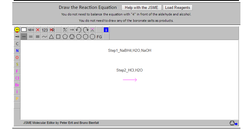 Solved Draw the Reaction Equation Help with the JSME Load | Chegg.com