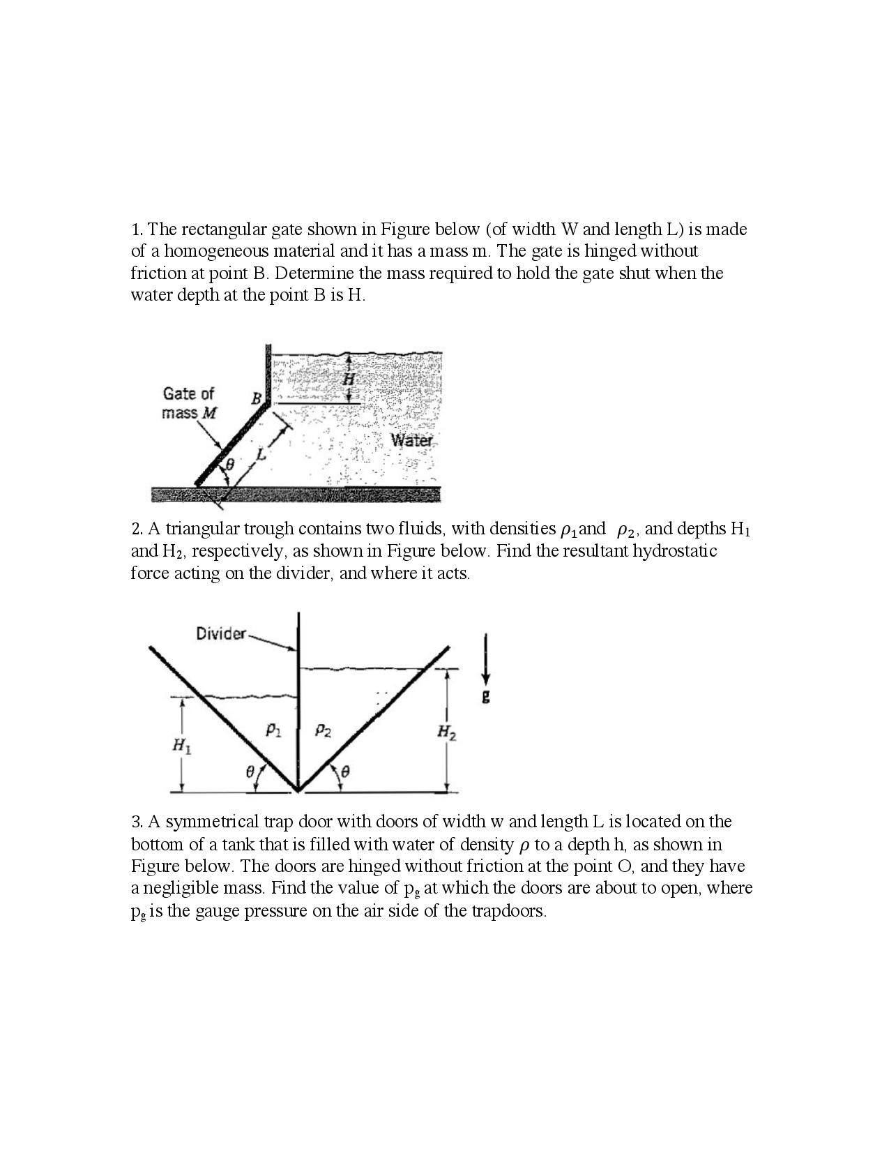 Solved 1. The rectangular gate shown in Figure below (of | Chegg.com