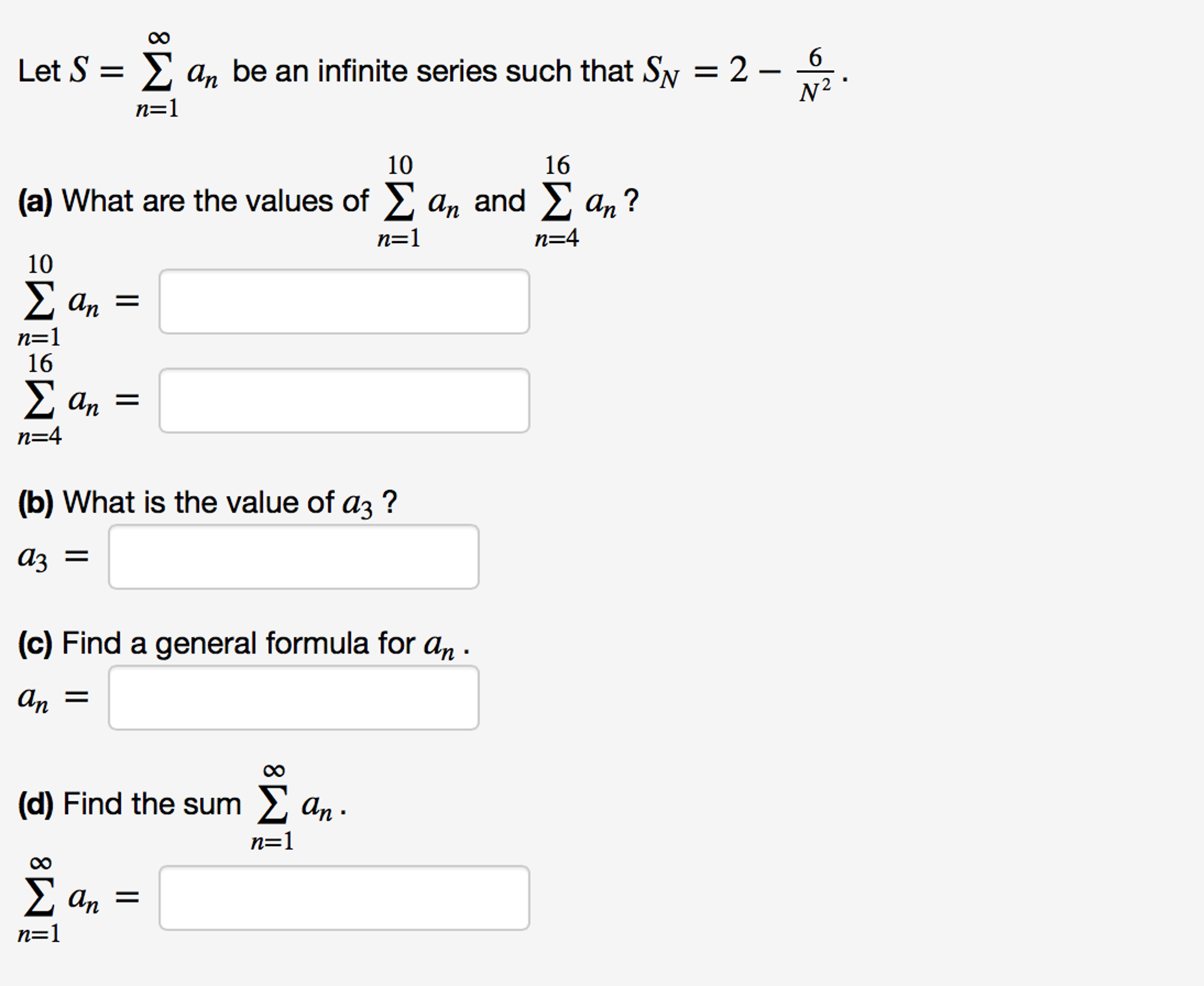 Solved Let S = sigma^infinite_n=1 a_n be an infinite series | Chegg.com