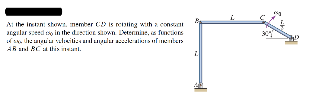 Solved At the instant shown, member CD is rotating with a | Chegg.com