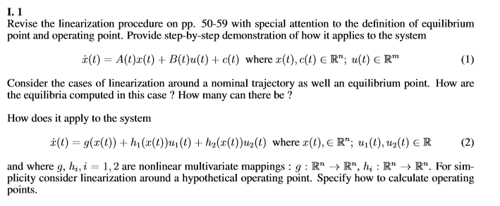 I 1 Revise The Linearization Procedure On Pp 50 59 0306