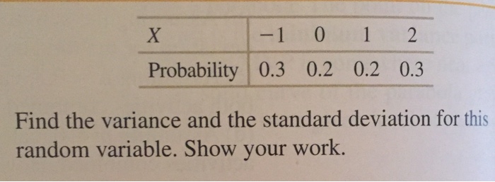 Solved 4.121 Find the variance and the standard deviation. A | Chegg.com
