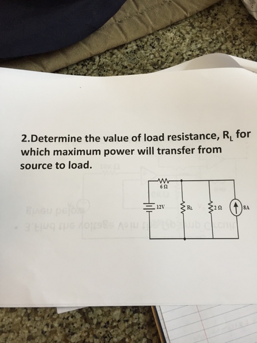 Solved Determine the value of load resistance, R_L for which | Chegg.com