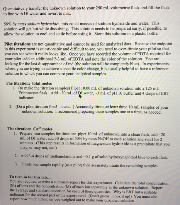 Solved Experiment 4: EDTA titration. EDTA is one of the | Chegg.com