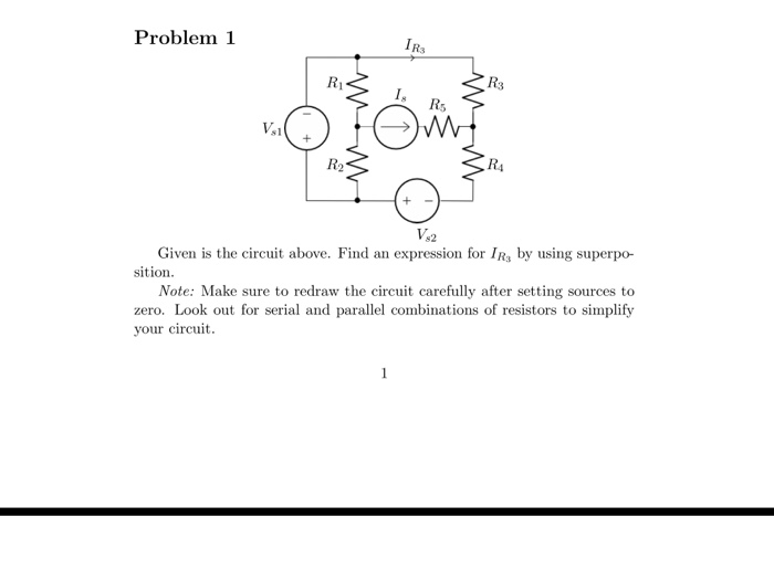 Solved Problem 1 Given is the circuit above. Find an | Chegg.com