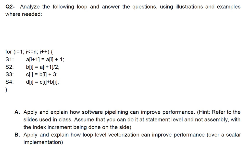Q2- Analyze the following loop and answer the | Chegg.com