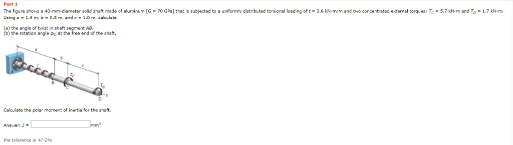 Solved Part 1 The figure shows a 40 mm diameter solid shaft | Chegg.com